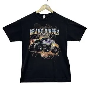 Alstyle | Shirts | Vintage Grave Digger Shirt Mens Medium Black Monster ...